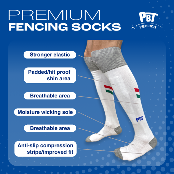 Fencing socks,shin padded HUN PREMIUM NEW